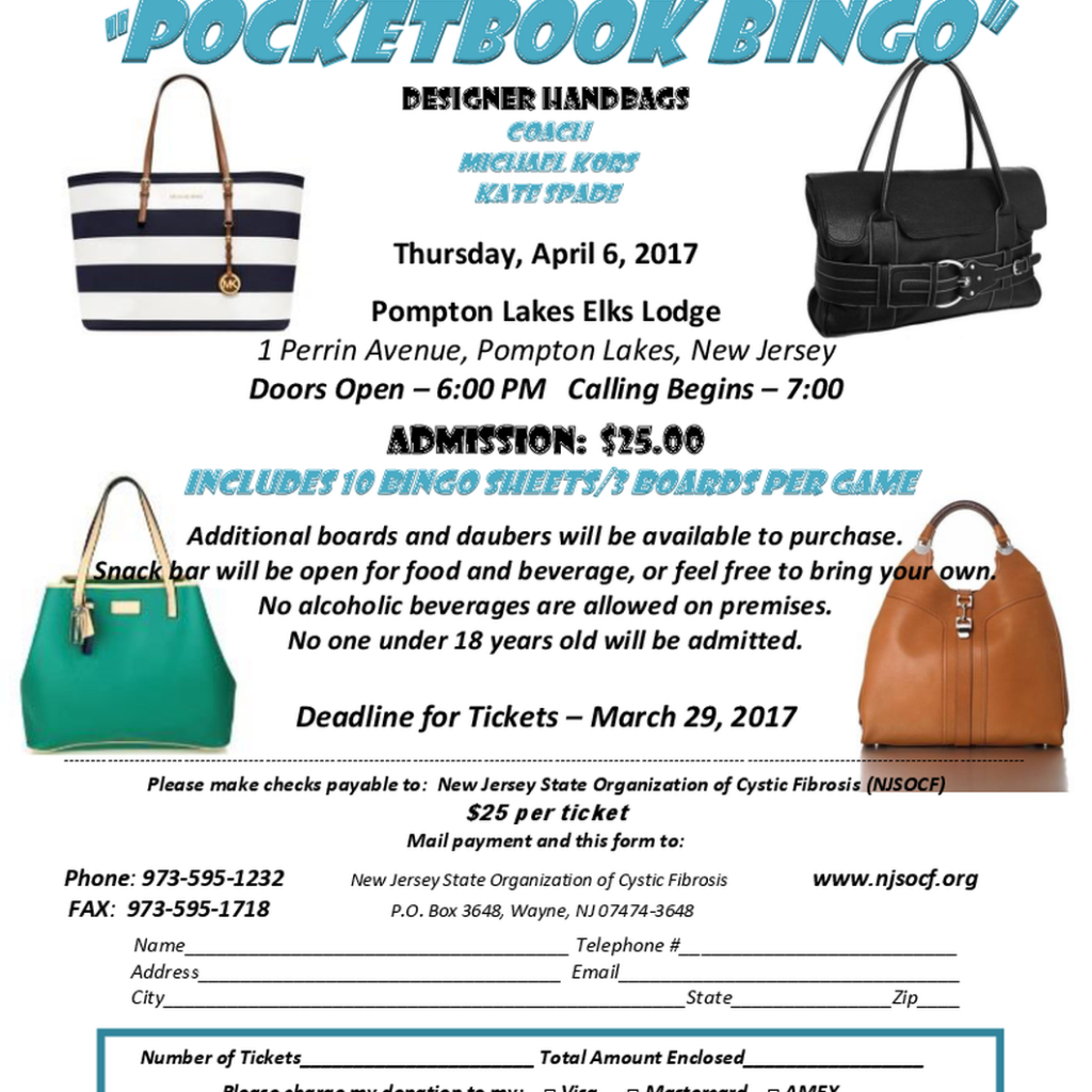 POCKETBOOK BINGO - New Jersey State Organization of Cystic FibrosisNew ...